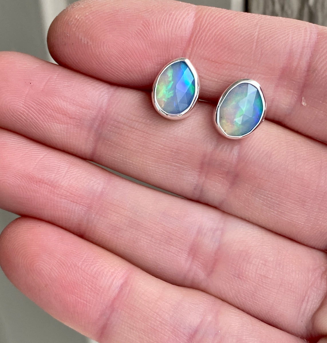 Simple Opal Studs – Mallory Katherine Metals